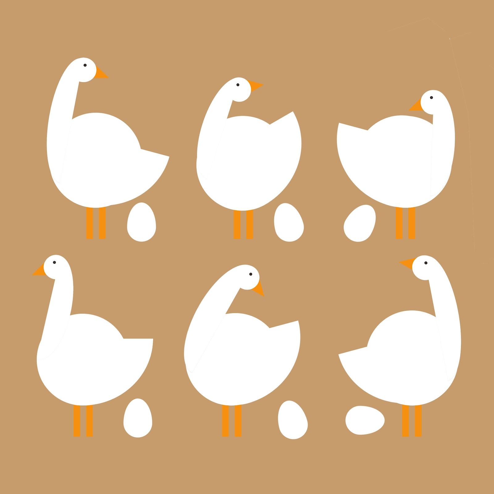 Six Geese A Laying Clipart
