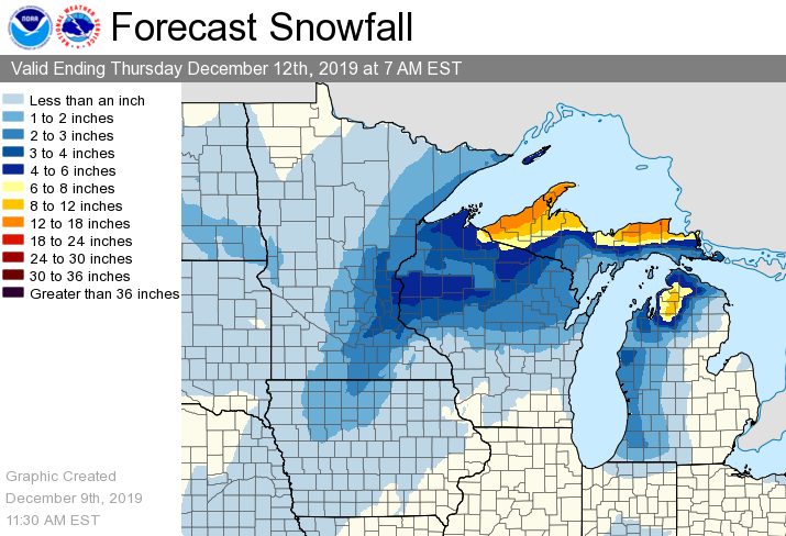 Michigan Snow Belt Map
