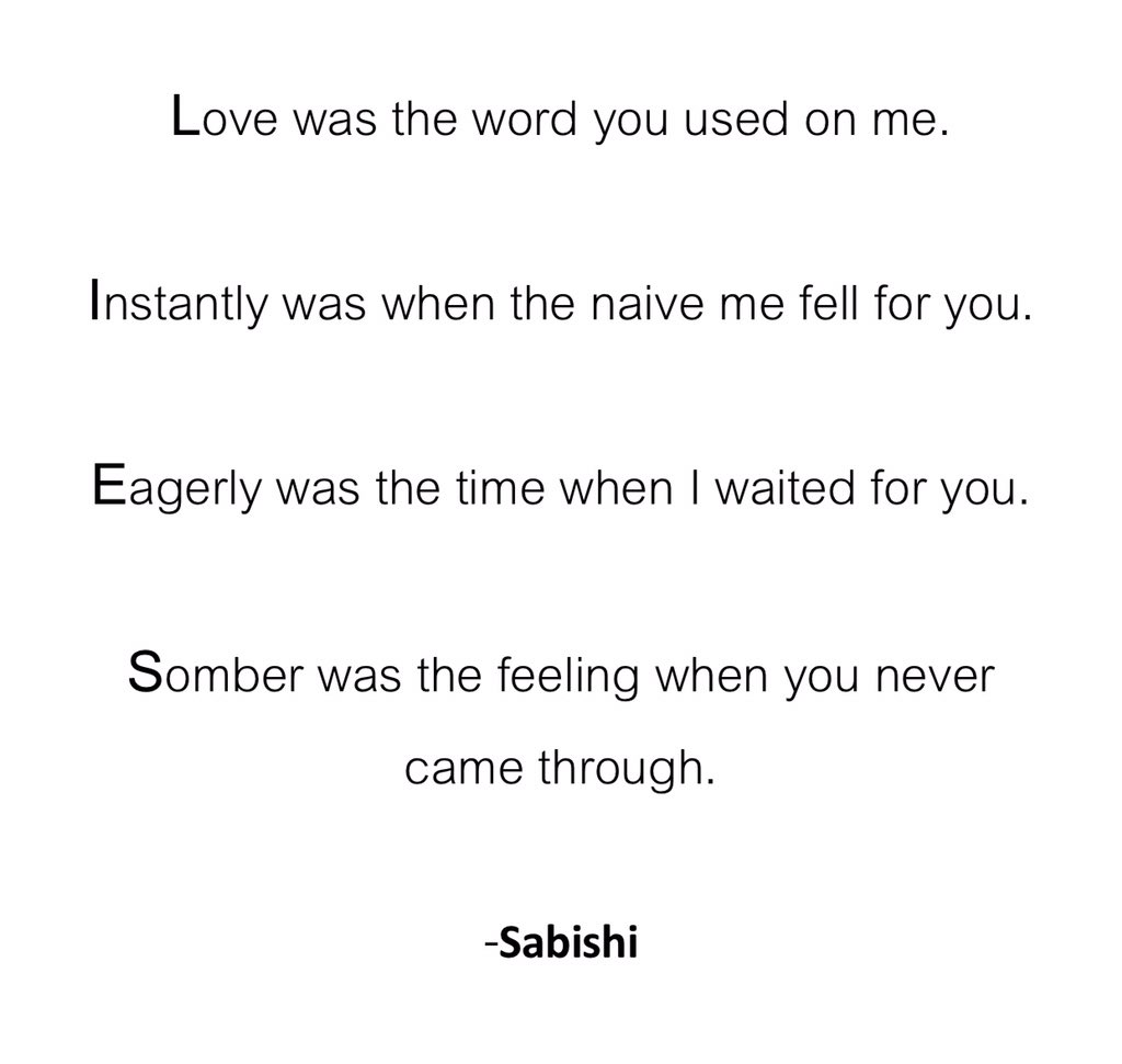 Sad Break Up Poems Text