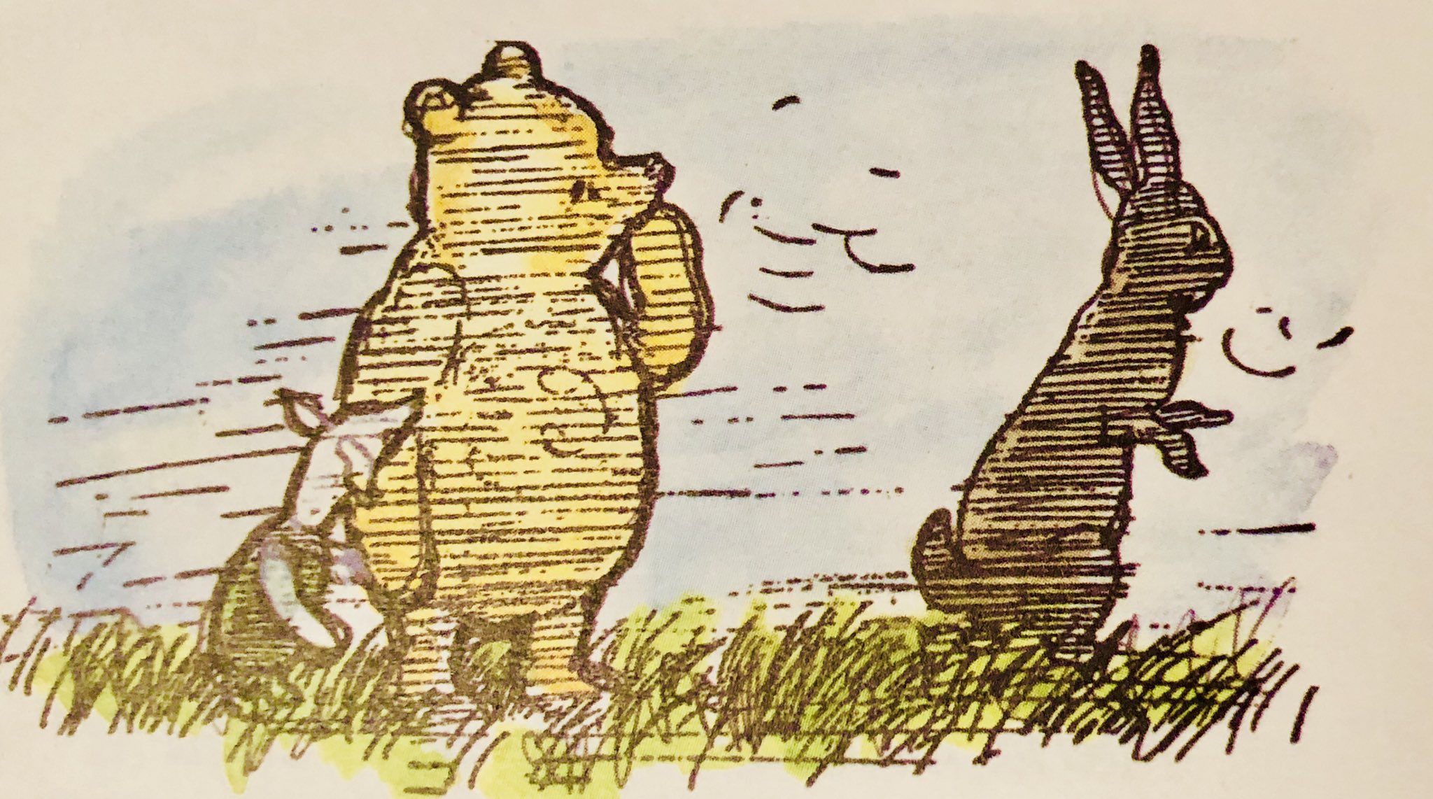 Winnie The Pooh And Piglet Holding Hands Walking