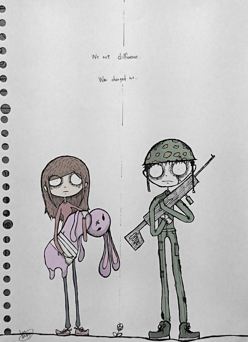 「何がそんなに面白いんだ? #illustration #art #duh #drawing #イラスト #私の絵柄が性」びしょまる(けーすけ ...