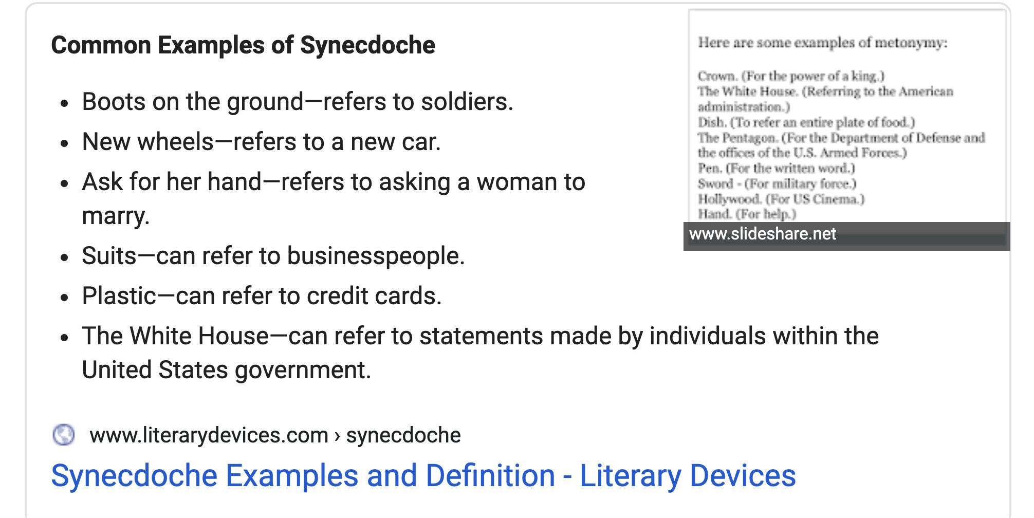 Synecdoche Examples