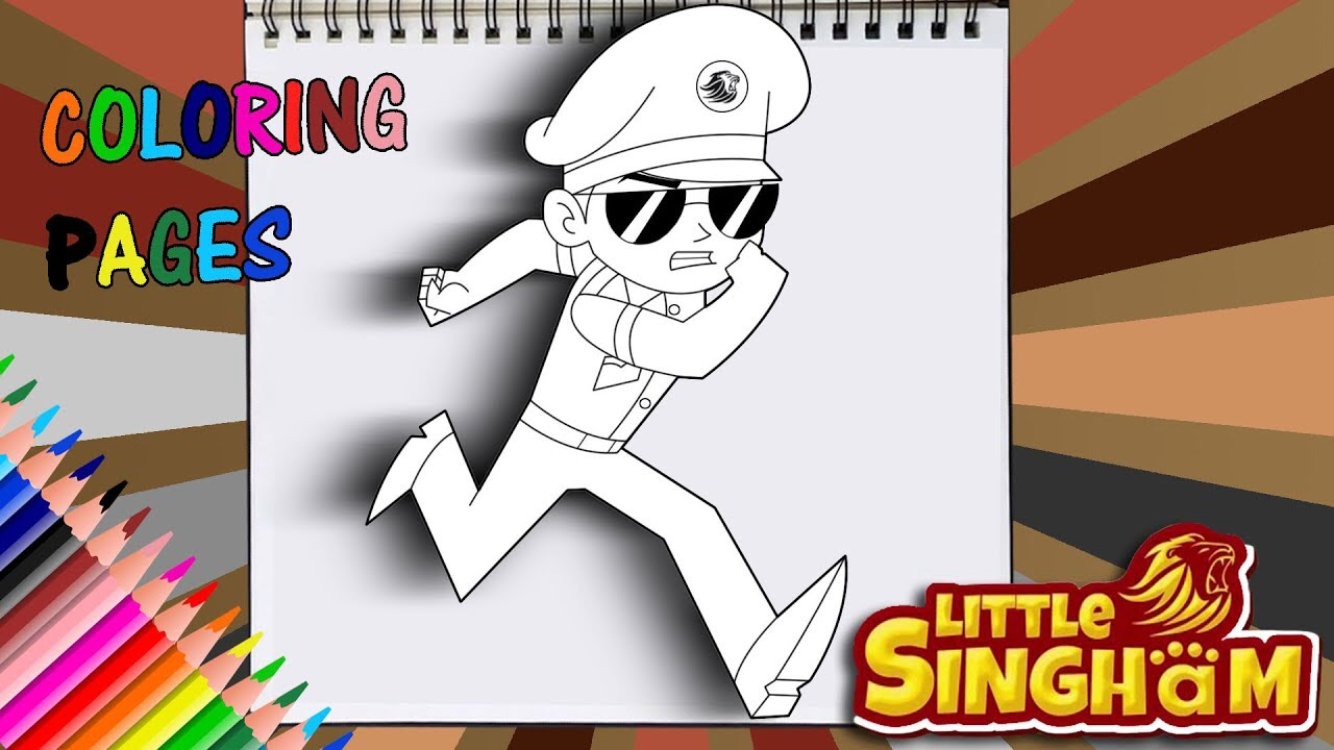 Coloring Little Singham Drawing For Kids Little Singham Future Mein