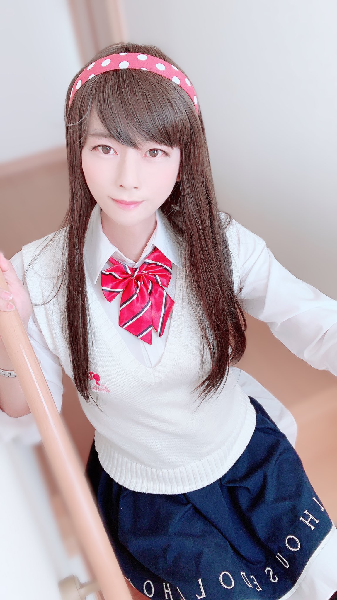 ななほ On Twitter 制服風にしてみました⑅•ᴗ•⑅° 逆さに撮ると盛れる気がする・・・・ 機会あったらお試しを😊 女装 女装男子は自撮りを上げろ