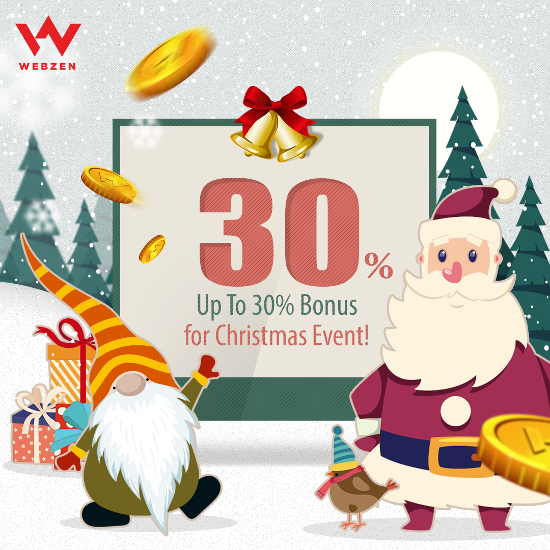 Openbucks on Twitter: "#Webzen Christmas Event: Get up to 30% bonus #Wcoin when you top up using ...