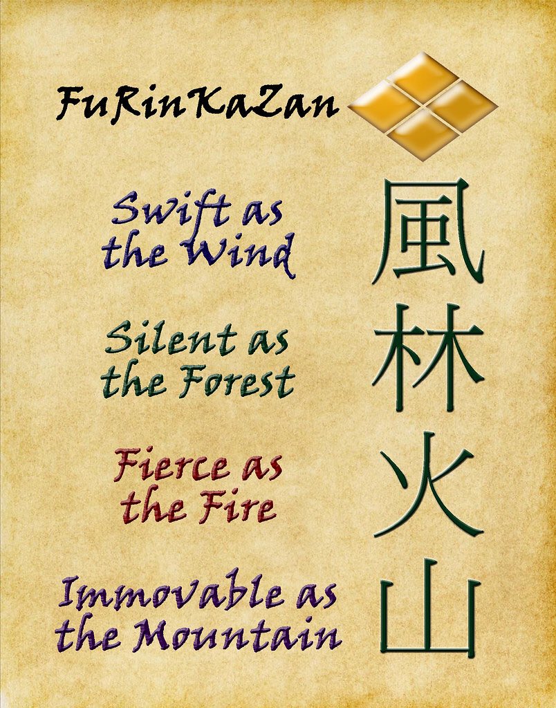 Painting Swift as Wind Silent As Forest Fierce As Fire handwritten ...