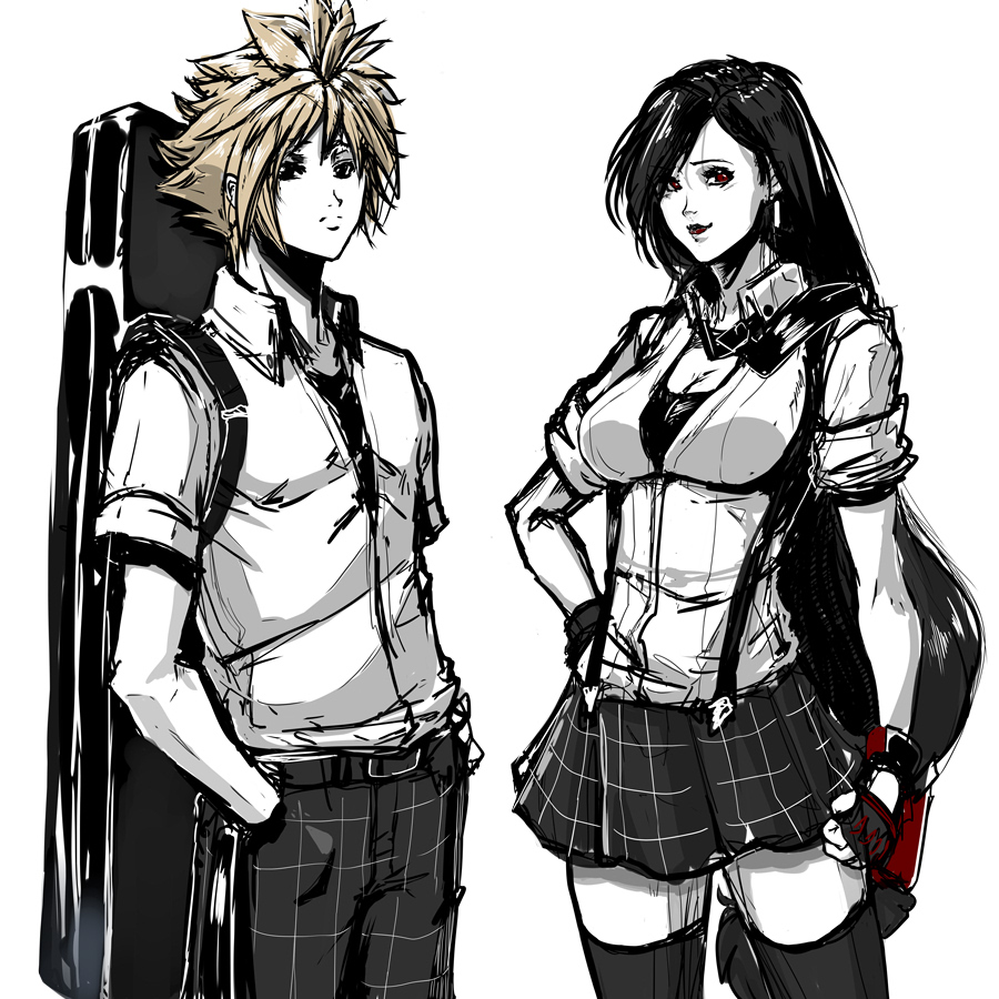 Cloud And Tifa Drawing
