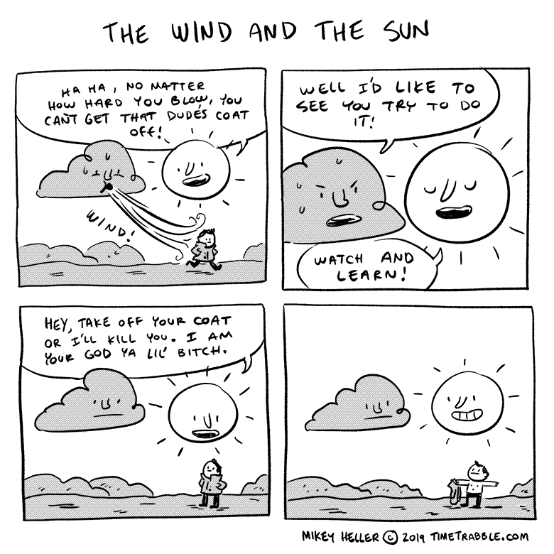 「i drew a comic about the wind and the sun 」Mikey Hellerの漫画