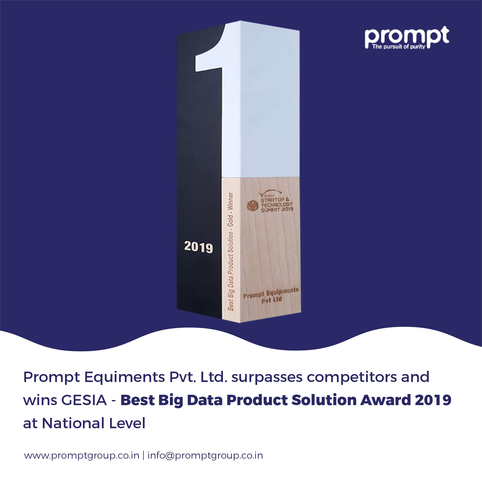 Prompt Softech on Twitter: "Prompt Equiments Pvt. Ltd. surpasses competitors and wins GESIA- Big ...