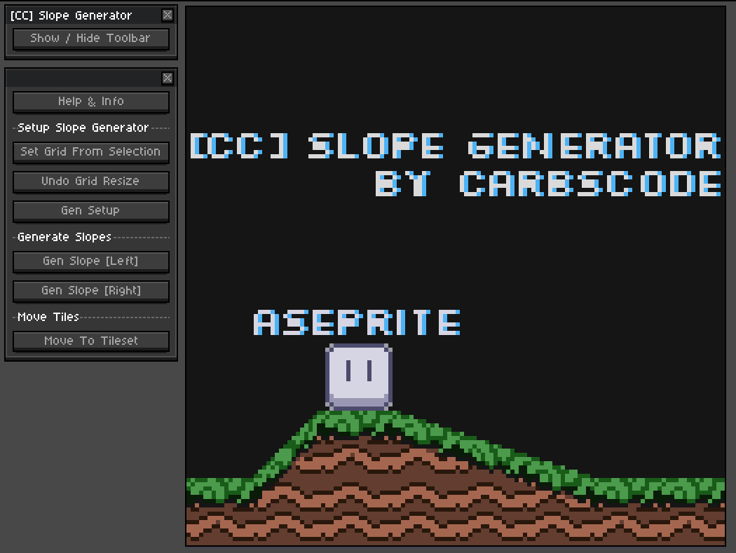CarbsCode on Twitter: "Now Available! [CC] Slope Generator Toolbar for Aseprite :D Inspired by ...