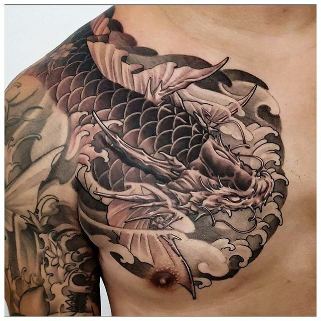 Koi Fish Tattoo Chest