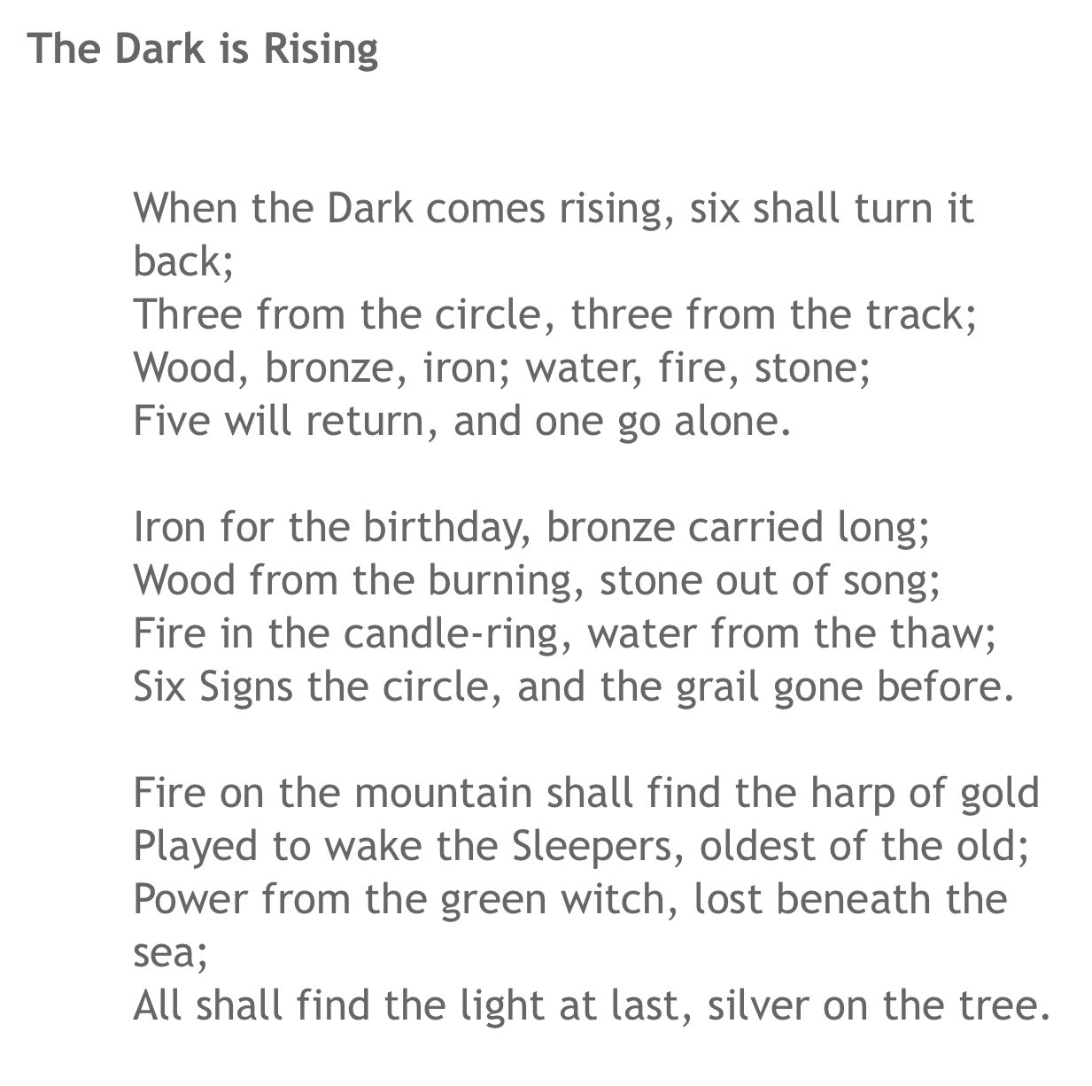 Susan Cooper The Dark Is Rising