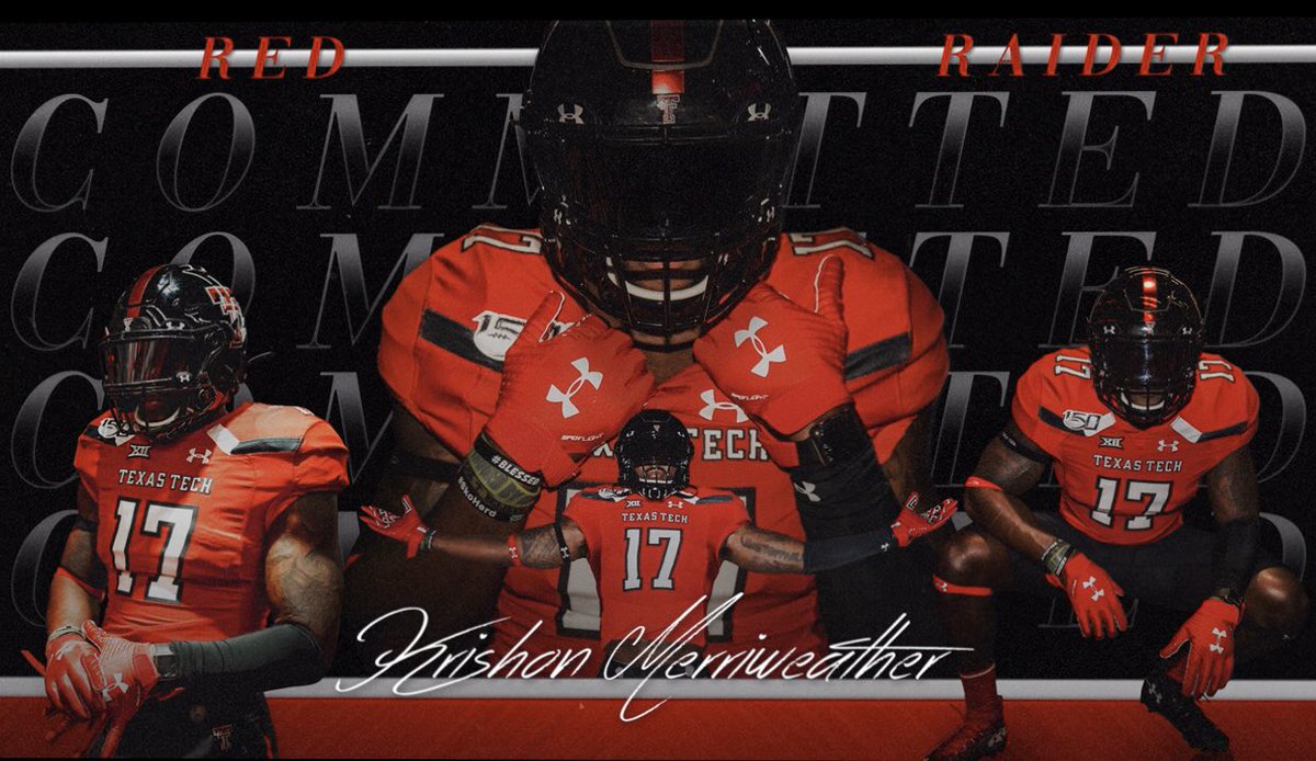 2020 3* JUCO LB Krishon Merriweather commits to Texas tech. : r/CFB