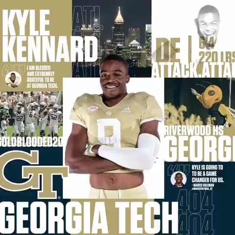2020 3* DE Kyle Kennard Signs with Georgia Tech : r/CFB