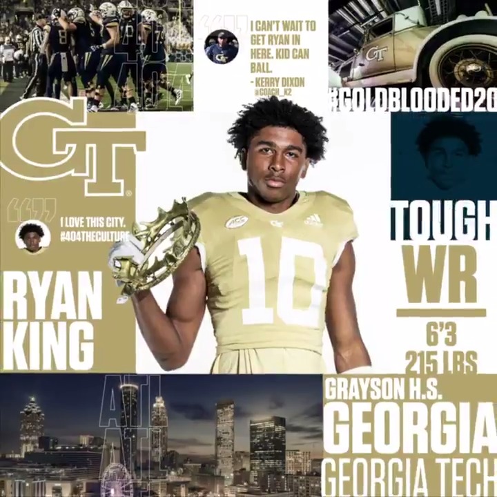 2020 3* WR Ryan King Signs with Georgia Tech : r/CFB