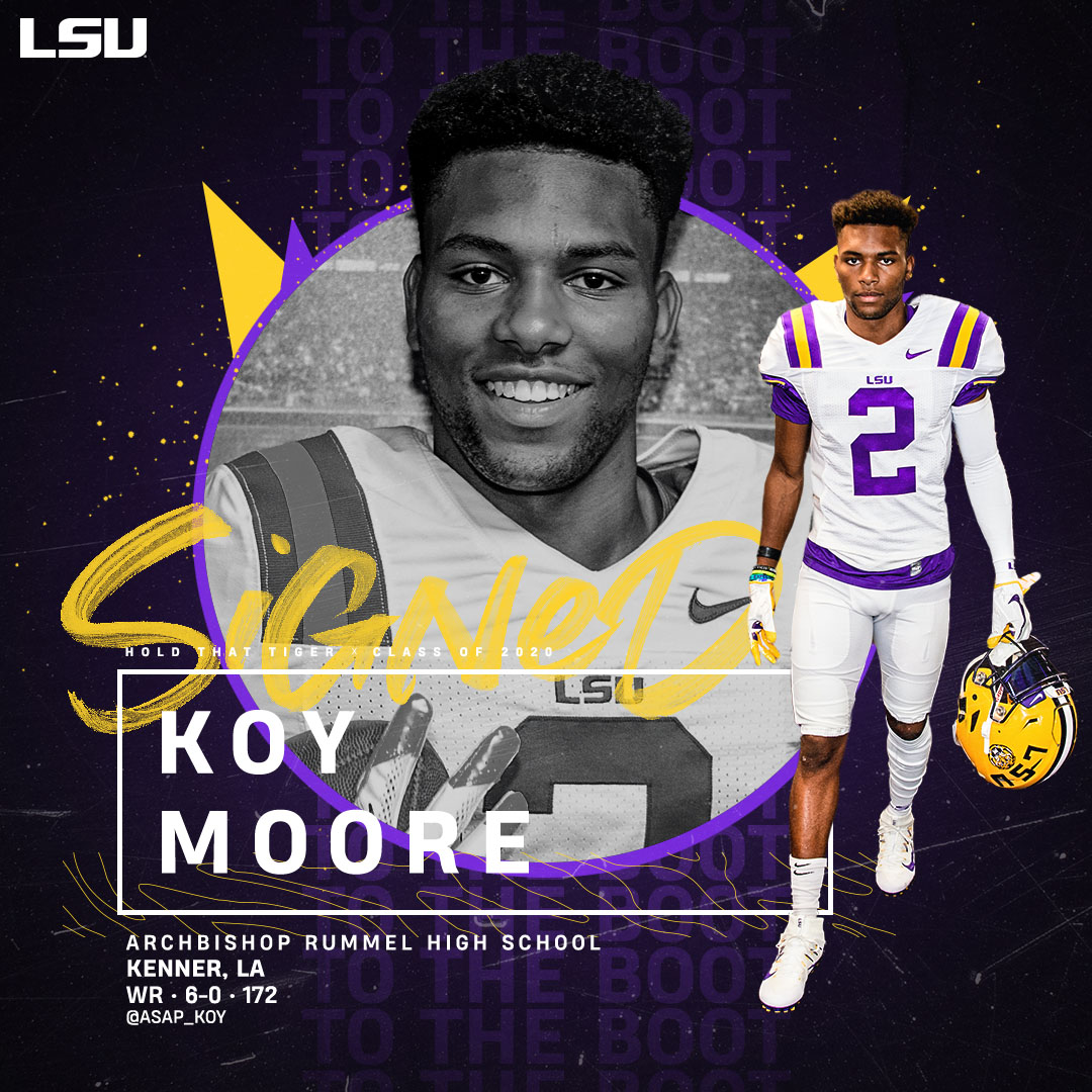 2020 4* WR Koy Moore signs with LSU : r/CFB