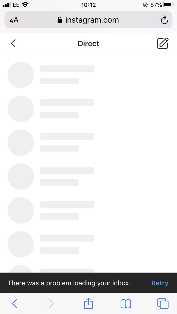 samantha field on Twitter: "HELP! Anyone else having issues with #instagram DMs - my messages ...