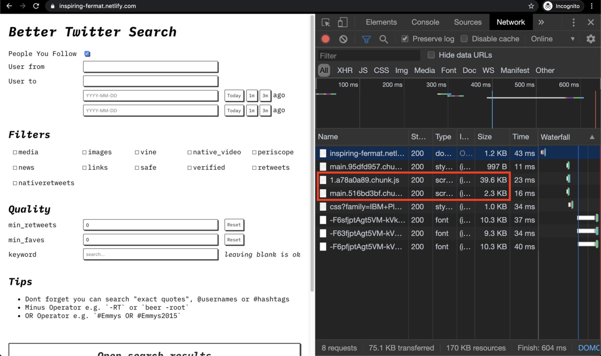 swyx on Twitter: "Rewrote my Twitter search from React to Svelte @Reactjs 42kb Code: https://t ...