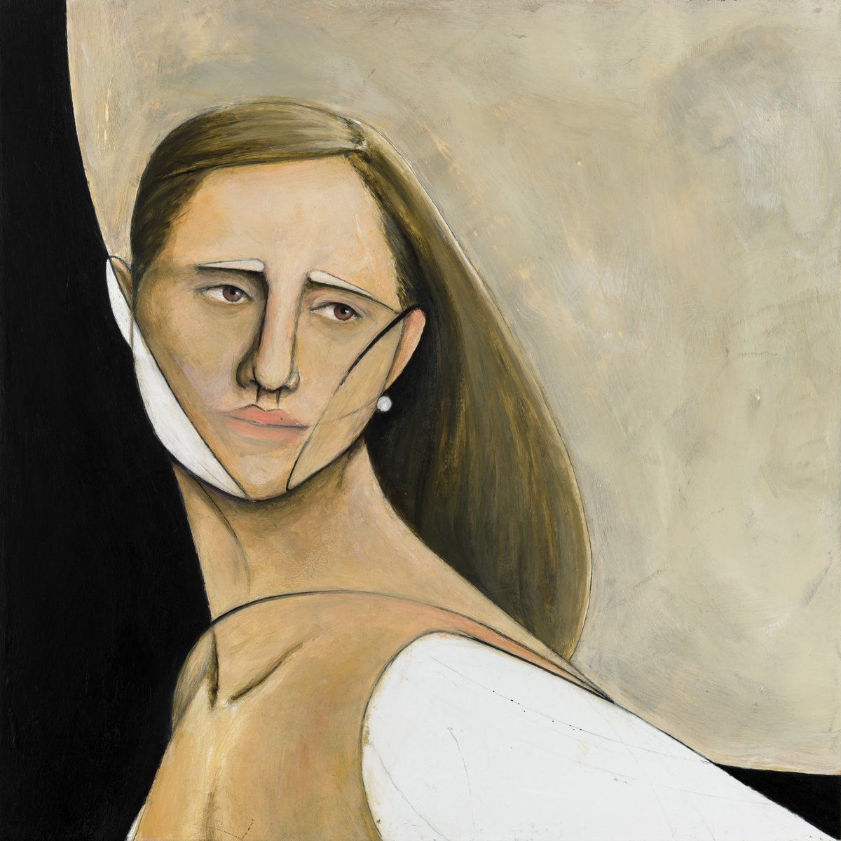 「Figures With Moon 12 x 12 in each (12 x 」|Thomas Stokes IIIのイラスト