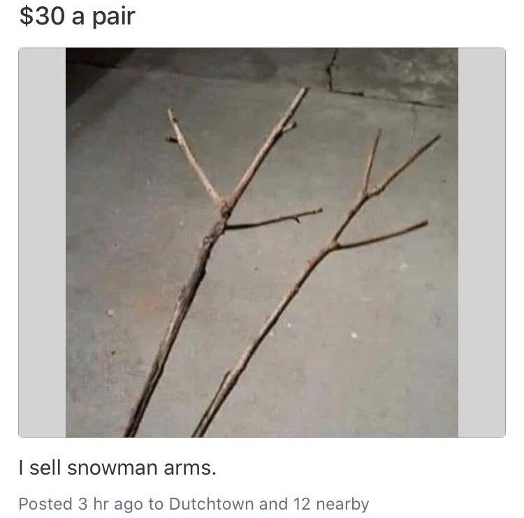 Snowman Twig Arms