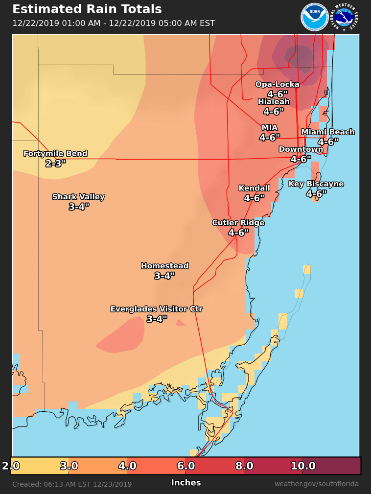 Dec 23 615 am - Incredible rain totals last night over SE Broward and ...