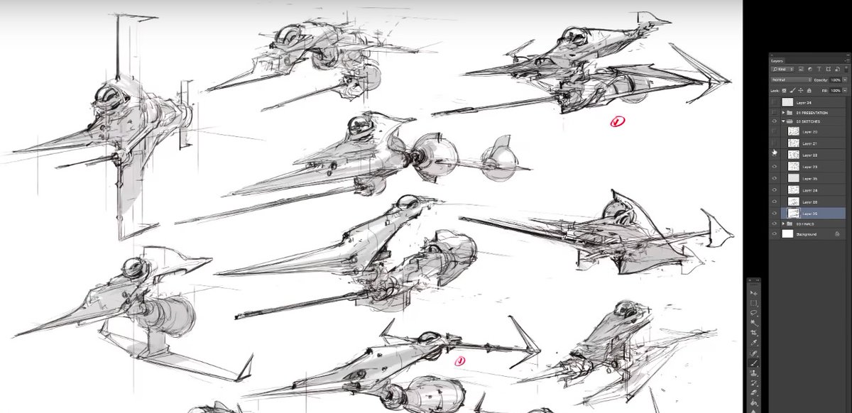 「Intro To Design with Feng Zhu : Star Wars spaceships => htt」IAMAGの漫画
