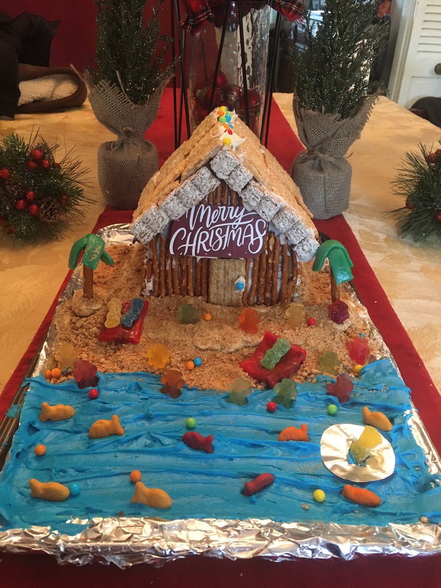 Beach Themed Gingerbread Houses