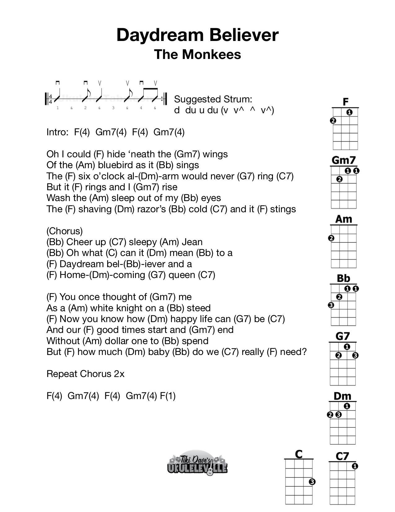 Daydream Believer Guitar Chords