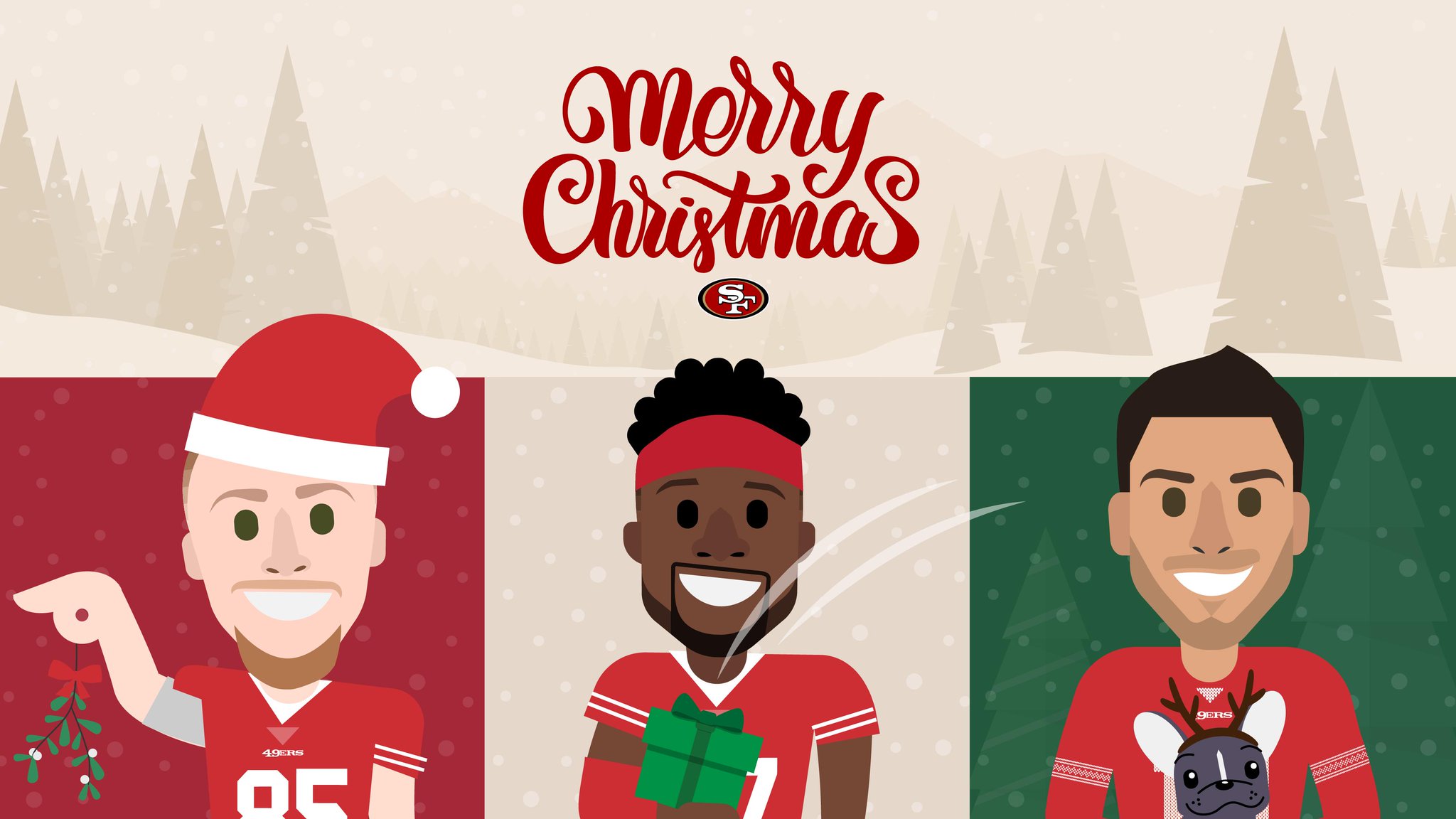 49ers Clipart Black And White Christmas