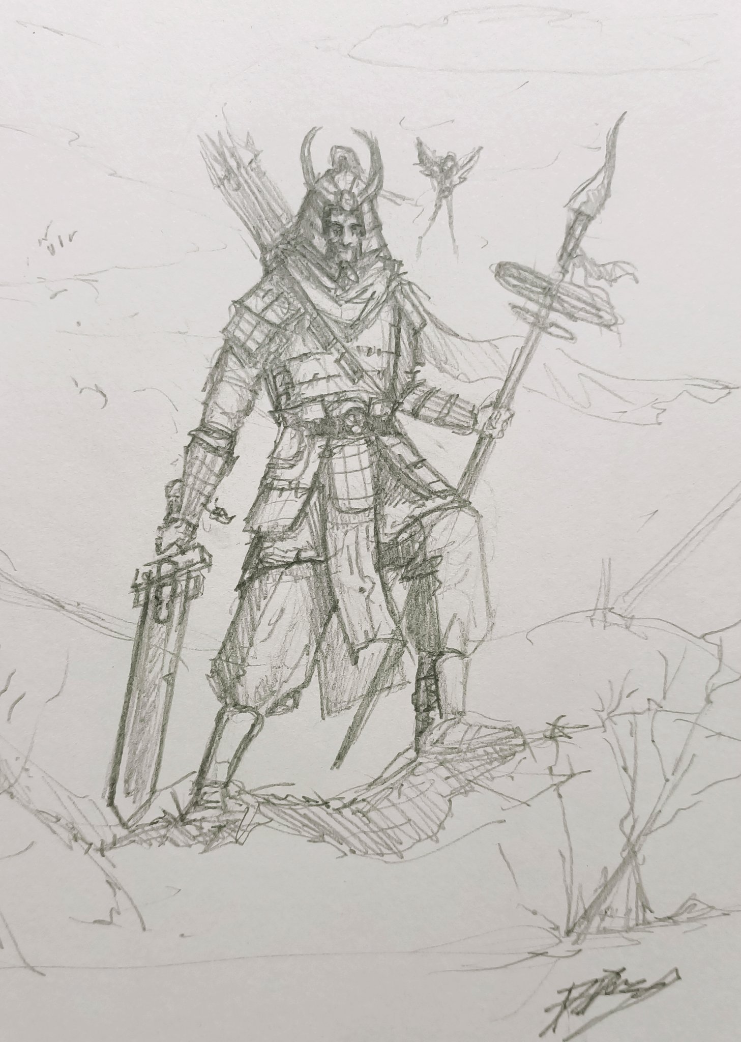 Samurai Pencil Drawings
