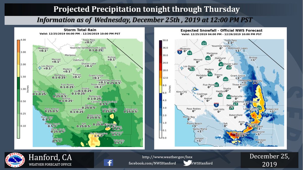 NWS forecast storm totals for tonight and Thursday. The heaviest precip ...