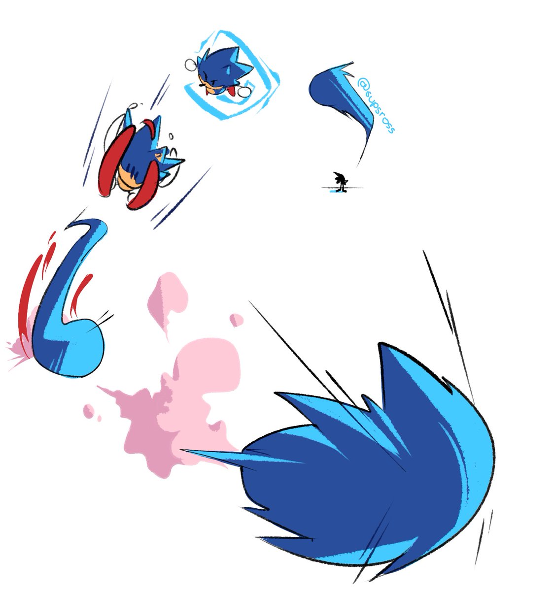 「Also a dive into a drop dash i thought w」|MOTIのイラスト