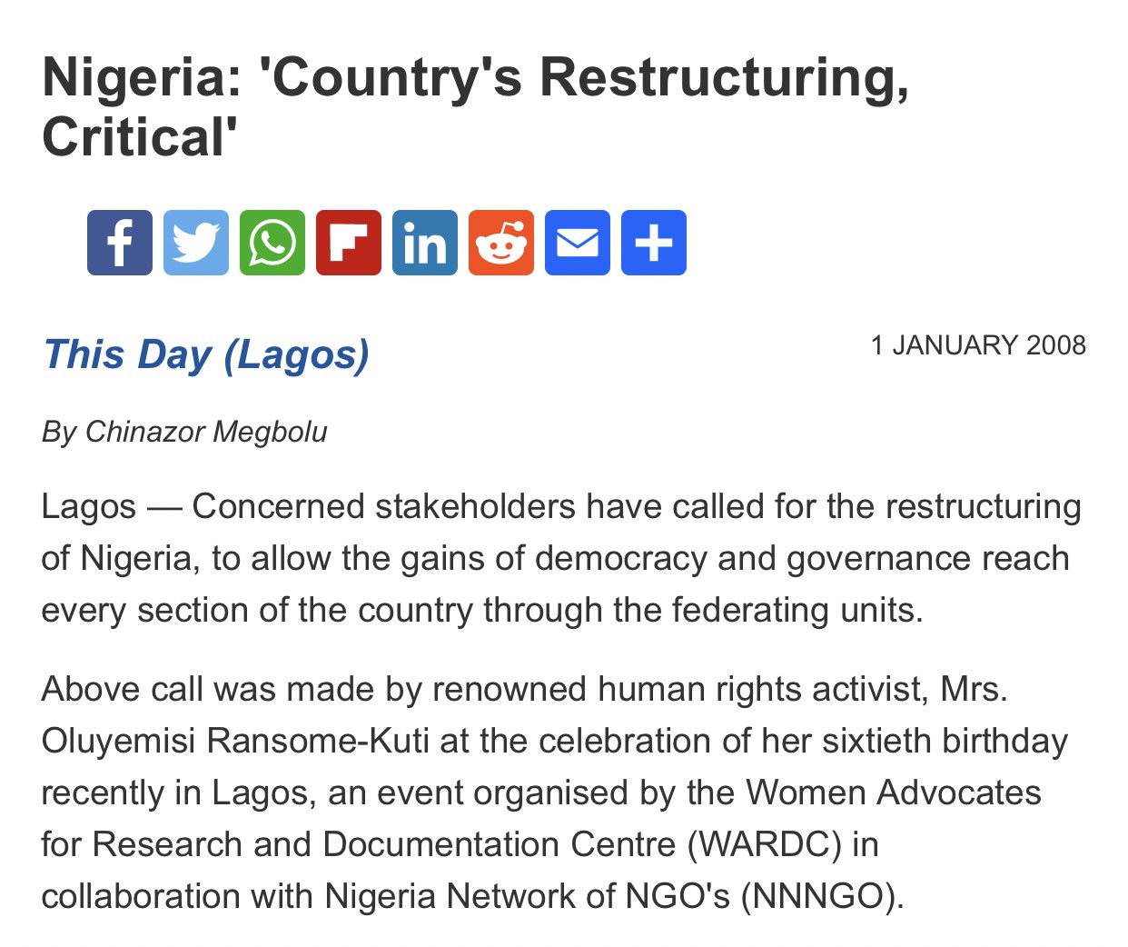 tolu ogunlesi on Twitter: "“Restructuring was not an issue under PDP.” Receipts from PDP years ...