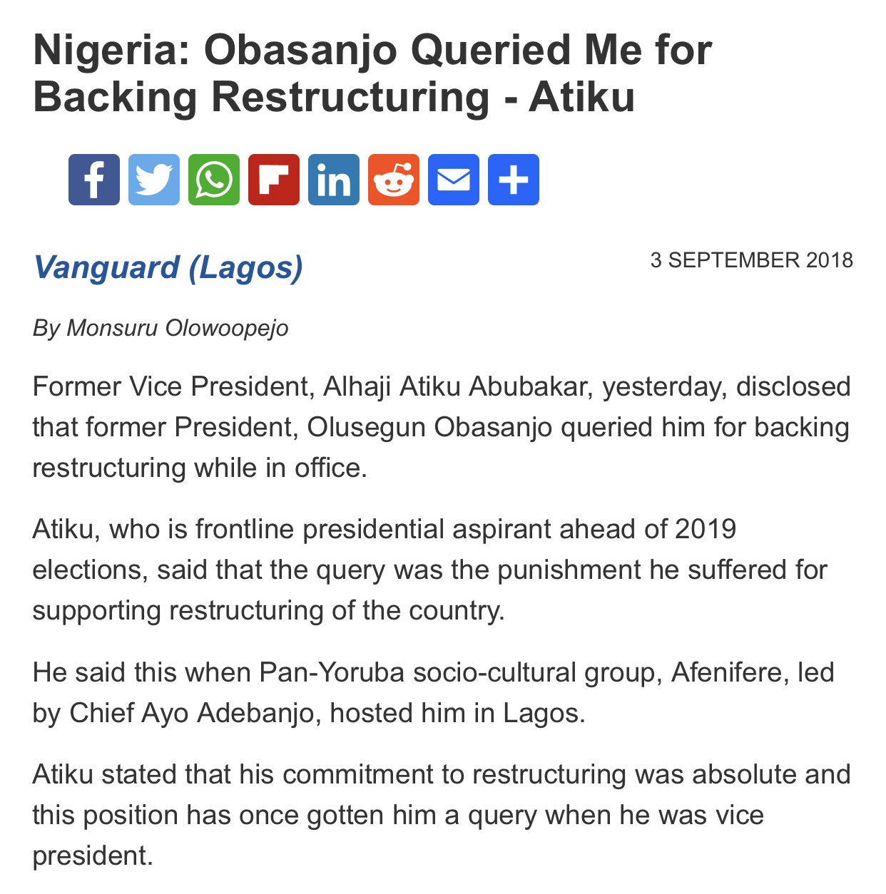 tolu ogunlesi on Twitter: "“Restructuring was not an issue under PDP.” Receipts from PDP years ...
