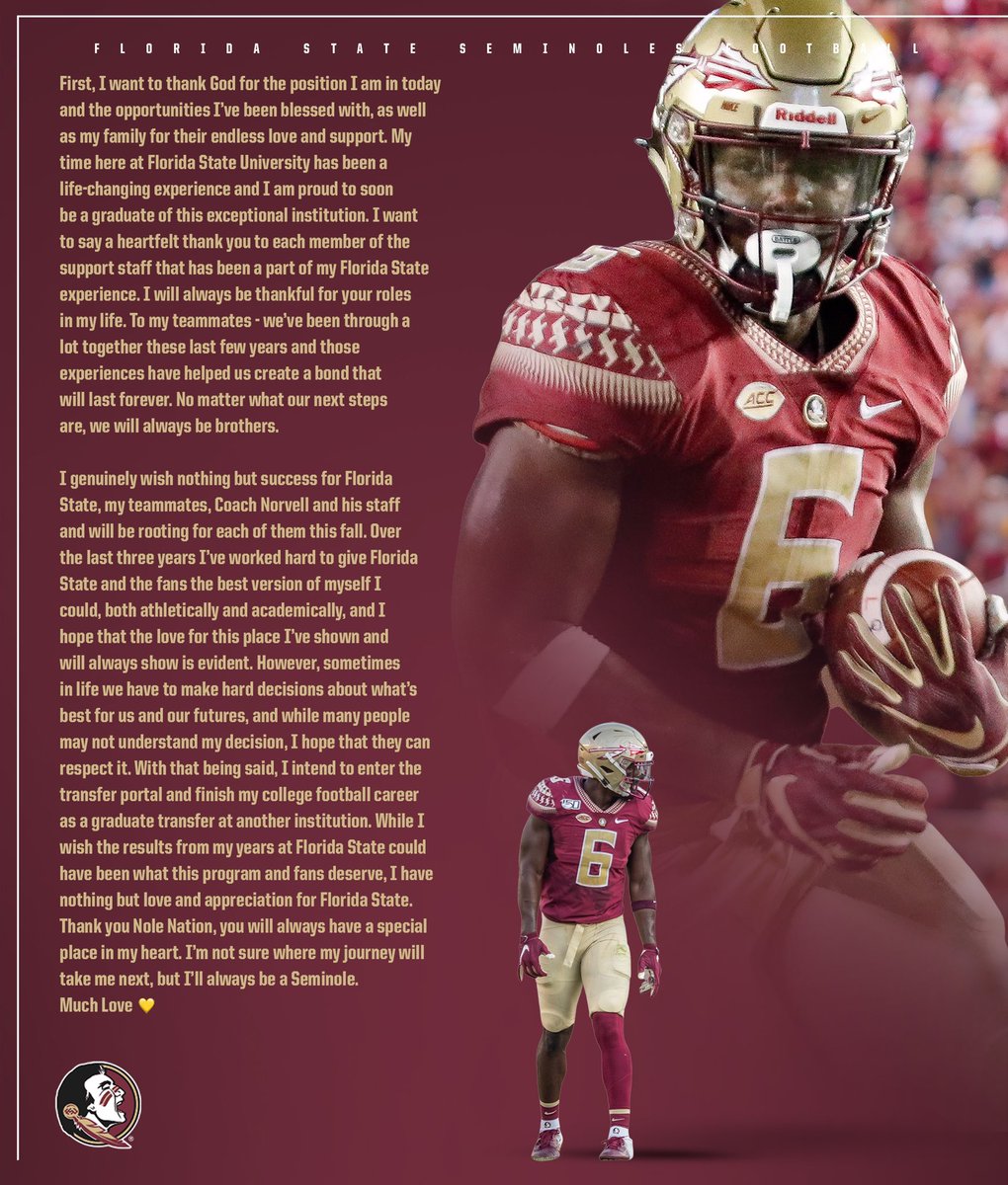 Florida State TE Tre McKitty has entered the transfer portal : r/CFB