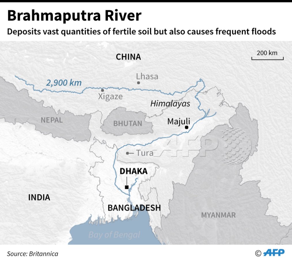 Where Is The Brahmaputra River Located On A Map