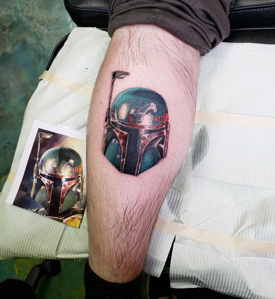 Boba Fett Helmet Tattoo