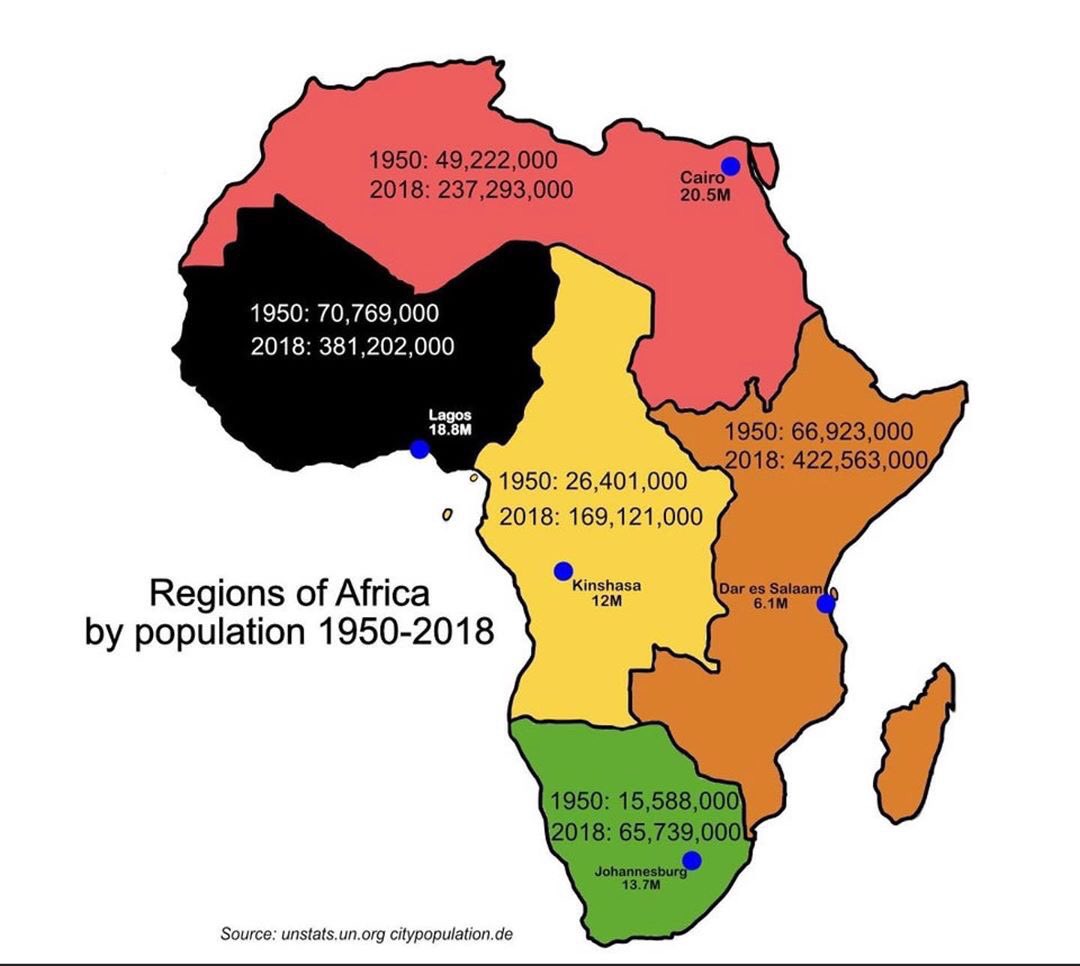 Map Of Africa 1950