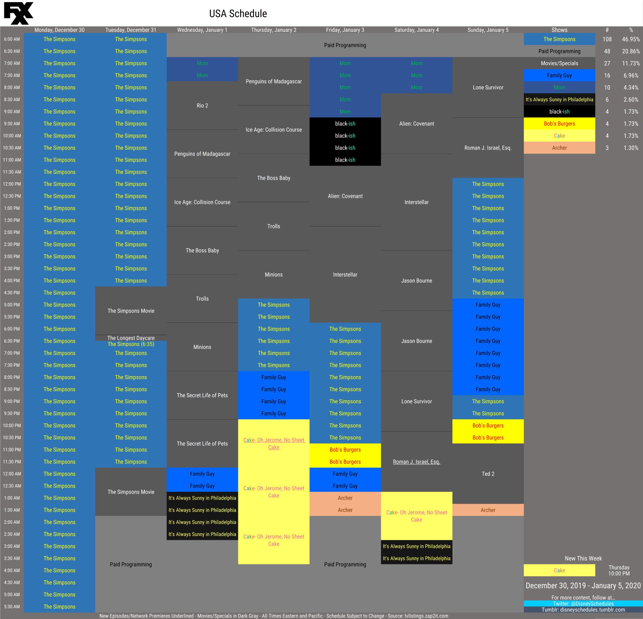 FX Schedule For Sep 18-24, 2023 By Chris-Toons2009 On, 54% OFF