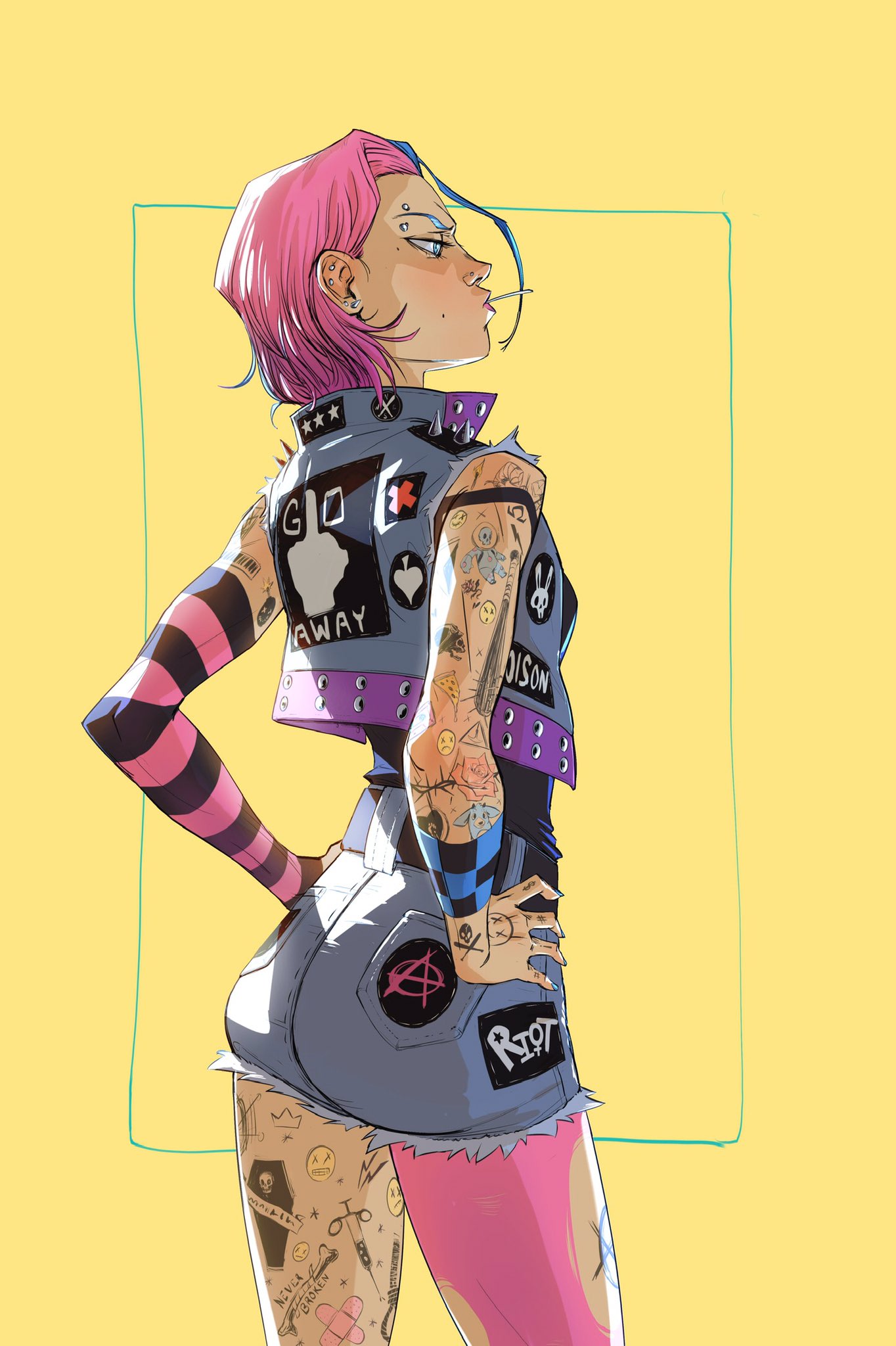 Cute Punk Girl Drawing