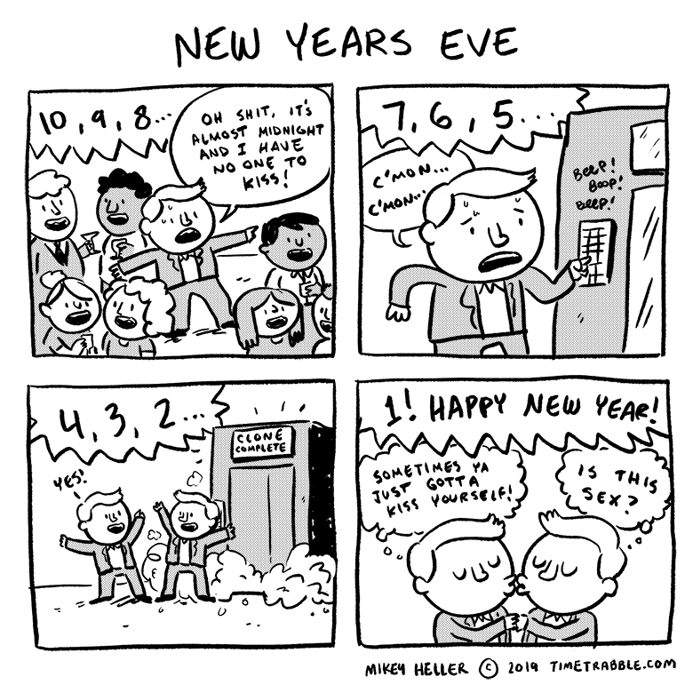 「i drew a comic about New Years Eve 」Mikey Hellerの漫画