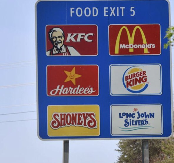 Highway Exit Signs Food