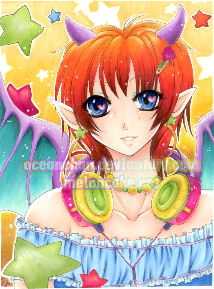 「⭐Starry-eyed Devil⭐ Same picture & m」|Ocean ☆のイラスト