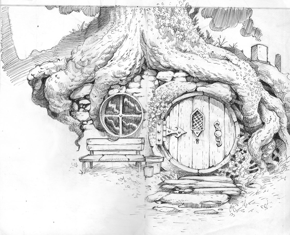 The Hobbit Hole Drawing