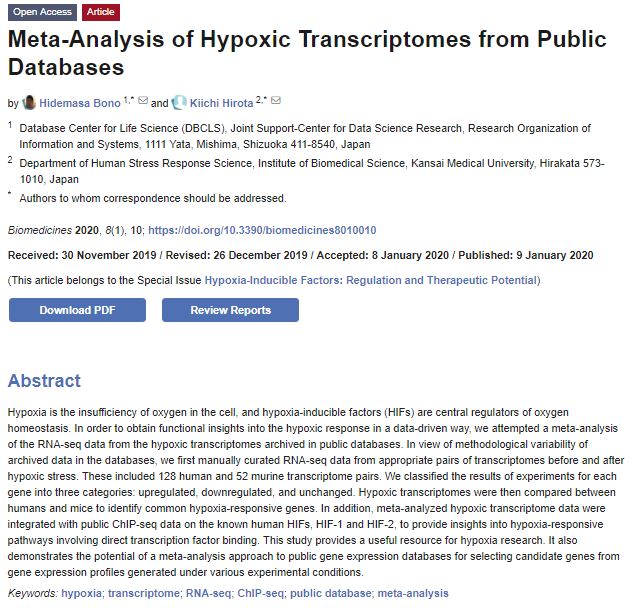Biomedicines on Twitter: "Meta-Analysis of #Hypoxic #Transcriptomes from Public Databases https ...