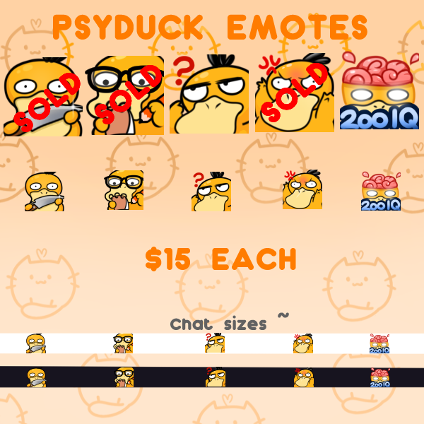 Art & Collectibles Cute Emotes Pixelated Emotes Psyduck 2 Emotes For ...