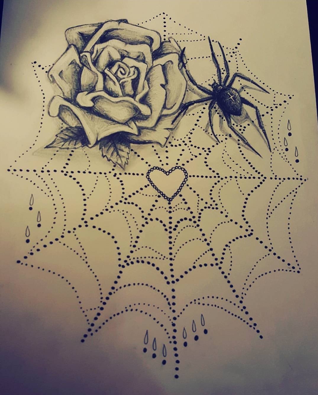 Feminine Spider Tattoos