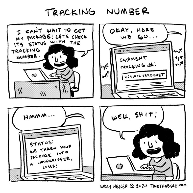 「i drew a comic about tracking numbers 」Mikey Hellerの漫画
