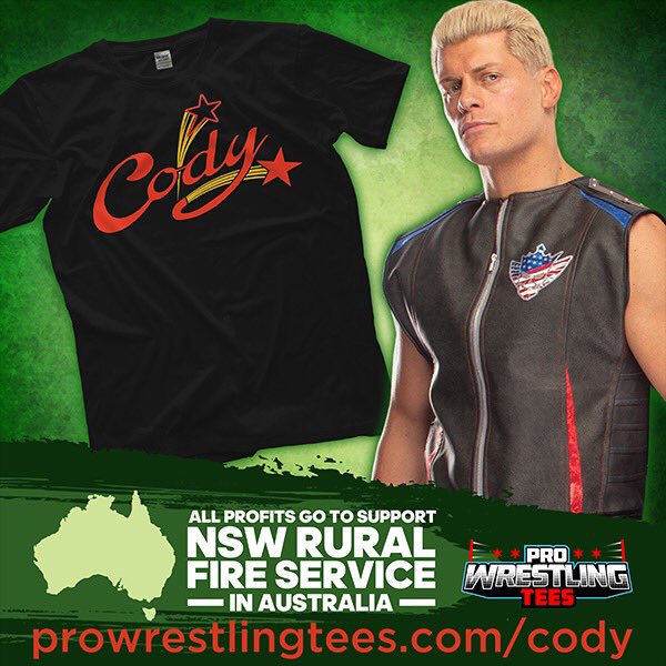 Cody Rhodes Donating His T-Shirt Sales To Help Australia - Wrestling Inc.