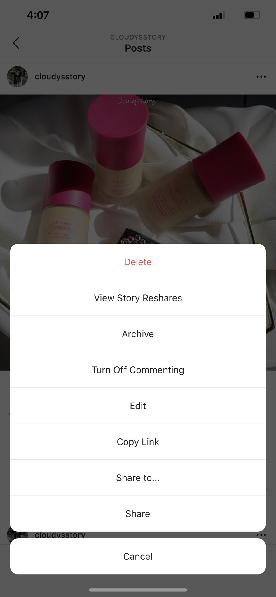 cloudysstory ꕀ on Twitter: "พึ่งรู่ว่าไอจีสามารถดูได้ด้วยว่าโพสท์ของเรา มีใครแชร์ไปยังหน้าสตอรี่ ...